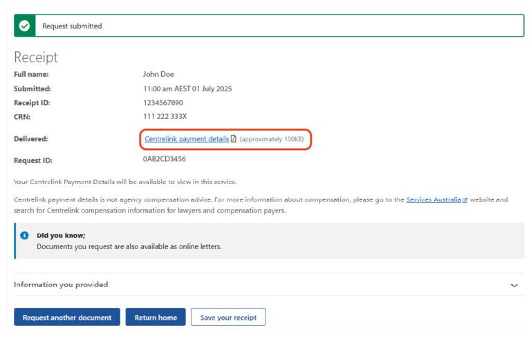 How to request a Centrelink Payment Detail Report | One Click Life