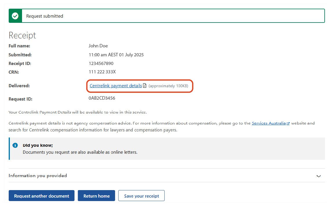 How to request a Centrelink Payment Detail Report | One Click Life